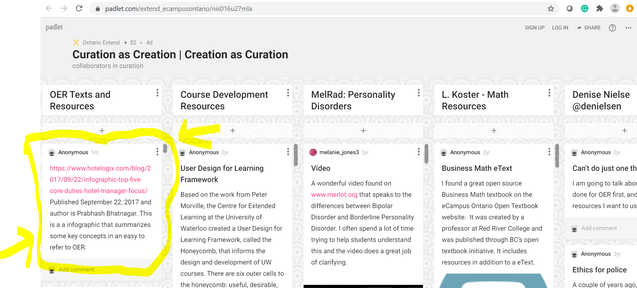 Padlet Activity Curator Erin Wilson | Extend Activity Bank