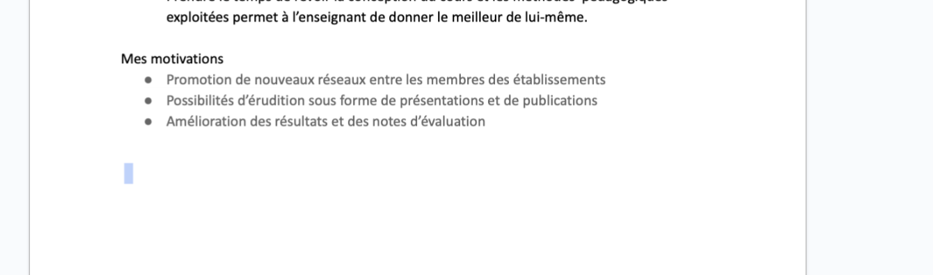 Mes motivations | Extend Activity Bank